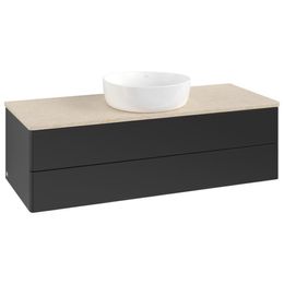 Villeroy & Boch Villeroy und Boch Antao Waschtisch-Unterschrank K21013PD 120x36x50cm, Waschbeckenplattenfarbe botticino, black matt lacquer