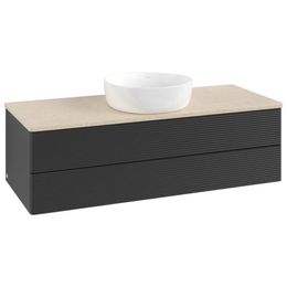Villeroy & Boch Villeroy und Boch Antao Waschtisch-Unterschrank K21113PD 120x36x50cm, Waschbeckenplattenfarbe botticino, black matt lacquer
