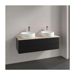 Villeroy & Boch Villeroy und Boch Antao Waschtisch-Unterschrank K24053PD 120x36x50cm, Hahnloch, Waschbeckenplattenfarbe botticino, black matt lacquer