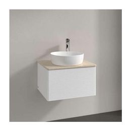 Villeroy & Boch Villeroy und Boch Antao Waschtisch-Unterschrank K29153MT 60x36x50cm, Hahnloch, Waschbeckenplattenfarbe botticino, white matt lacquer