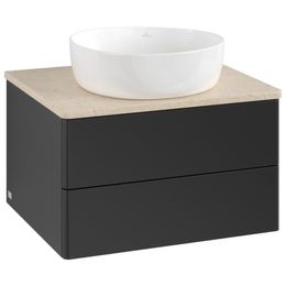 Villeroy & Boch Villeroy und Boch Antao Waschtisch-Unterschrank K18013PD 60x36x50cm, Waschbeckenplattenfarbe botticino, black matt lacquer