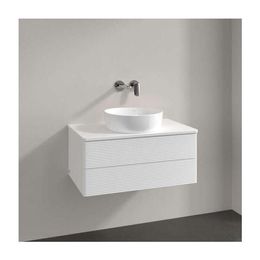 Villeroy & Boch Villeroy und Boch Antao Waschtisch-Unterschrank K19150MT 80x36x50cm, Hahnloch, Waschbeckenplattenfarbe Lack, white matt lacquer