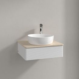 Villeroy & Boch Villeroy und Boch Antao Waschtisch-Unterschrank K07153GF 60x19x50cm, Hahnloch, Waschbeckenplattenfarbe botticino, glossy white lacquer