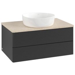 Villeroy & Boch Villeroy und Boch Antao Waschtisch-Unterschrank K19113PD 80x36x50cm, Waschbeckenplattenfarbe botticino, black matt lacquer