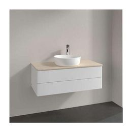 Villeroy & Boch Villeroy und Boch Antao Waschtisch-Unterschrank K20053GF 100x36x50cm, Hahnloch, Waschbeckenplattenfarbe botticino, glossy white lacquer