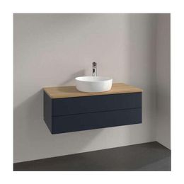Villeroy & Boch Villeroy und Boch Antao Waschtisch-Unterschrank K20051HG 100x36x50cm, Hahnloch, Waschbeckenplattenfarbe honey oak, midnight blue matt lacquer