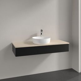 Villeroy & Boch Villeroy und Boch Antao Waschtisch-Unterschrank K10153PD 120x19x50cm, Hahnloch, Waschbeckenplattenfarbe botticino, black matt lacquer