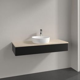 Villeroy & Boch Villeroy und Boch Antao Waschtisch-Unterschrank K10053PD 120x19x50cm, Hahnloch, Waschbeckenplattenfarbe botticino, black matt lacquer
