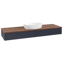 Villeroy & Boch Villeroy und Boch Antao Waschtisch-Unterschrank K14012HG 160x19x50cm, Waschbeckenplattenfarbe warm walnut, midnight blue matt lacquer