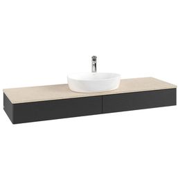 Villeroy & Boch Villeroy und Boch Antao Waschtisch-Unterschrank K14153PD 160x19x50cm, Hahnlochbohrung, Waschbeckenplattenfarbe botticino, black matt lacquer