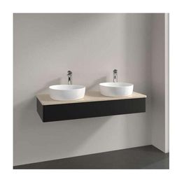 Villeroy & Boch Villeroy und Boch Antao Waschtisch-Unterschrank K13053PD 120x19x50cm, Hahnloch, Waschbeckenplattenfarbe botticino, black matt lacquer