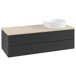 Villeroy & Boch Villeroy und Boch Antao Waschtisch-Unterschrank K23113PD 120x36x50cm, Waschbeckenplattenfarbe botticino, black matt lacquer