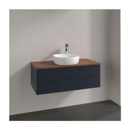 Villeroy & Boch Villeroy und Boch Antao Waschtisch-Unterschrank K20112HG 100x36x50cm, Waschbeckenplattenfarbe warm walnut, midnight blue matt lacquer