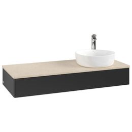 Villeroy & Boch Villeroy und Boch Antao Waschtisch-Unterschrank K12053PD 120x19x50cm, Hahnloch, Waschbeckenplattenfarbe botticino, black matt lacquer