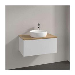 Villeroy & Boch Villeroy und Boch Antao Waschtisch-Unterschrank K30051GF 80x36x50cm, Hahnloch, Waschbeckenplattenfarbe honey oak, glossy white lacquer
