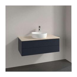 Villeroy & Boch Villeroy und Boch Antao Waschtisch-Unterschrank K20153HG 100x36x50cm, Hahnloch, Waschbeckenplattenfarbe botticino, midnight blue matt lacquer