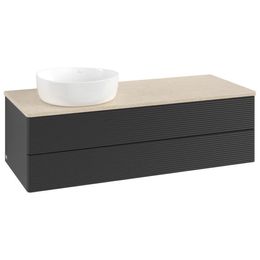 Villeroy & Boch Villeroy und Boch Antao Waschtisch-Unterschrank K22113PD 120x36x50cm, Waschbeckenplattenfarbe botticino, black matt lacquer