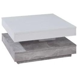 Couchtisch Home Affaire "Tanum", gestell, tischplatte: beton, wei&szlig;, Tische, Couchtisch Eckige Couchtische, mit Funktion, drehbare Tischplatte