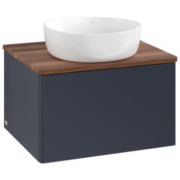 Villeroy & Boch Villeroy und Boch Antao Waschtisch-Unterschrank K29012HG 60x36x50cm, Waschbeckenplattenfarbe warm walnut, midnight blue matt lacquer