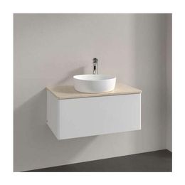Villeroy & Boch Villeroy und Boch Antao Waschtisch-Unterschrank K30053GF 80x36x50cm, Hahnloch, Waschbeckenplattenfarbe botticino, glossy white lacquer