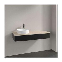 Villeroy & Boch Villeroy und Boch Antao Waschtisch-Unterschrank K11053PD 120x19x50cm, Hahnloch, Waschbeckenplattenfarbe botticino, black matt lacquer