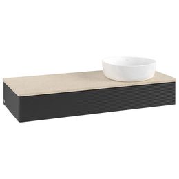 Villeroy & Boch Villeroy und Boch Antao Waschtisch-Unterschrank K12113PD 120x19x50cm, Waschbeckenplattenfarbe botticino, black matt lacquer