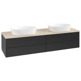 Villeroy & Boch Villeroy und Boch Antao Waschtisch-Unterschrank K28013PD 160x36x50cm, Waschbeckenplattenfarbe botticino, black matt lacquer