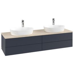 Villeroy & Boch Villeroy und Boch Antao Waschtisch-Unterschrank K28153HG 160x36x50cm, Hahnloch, Waschbeckenplattenfarbe botticino, midnight blue matt lacquer