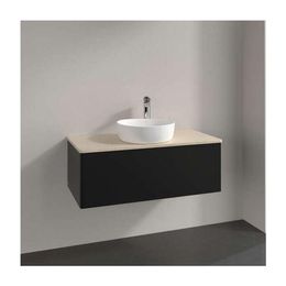 Villeroy & Boch Villeroy und Boch Antao Waschtisch-Unterschrank K31053PD 100x36x50cm, Hahnloch, Waschbeckenplattenfarbe botticino, black matt lacquer