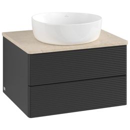 Villeroy & Boch Villeroy und Boch Antao Waschtisch-Unterschrank K18113PD 60x36x50cm, Waschbeckenplattenfarbe botticino, black matt lacquer