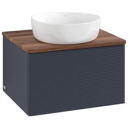 Villeroy & Boch Villeroy und Boch Antao Waschtisch-Unterschrank K29112HG 60x36x50cm, Waschbeckenplattenfarbe warm walnut, midnight blue matt lacquer