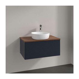 Villeroy & Boch Villeroy und Boch Antao Waschtisch-Unterschrank K30112HG 80x36x50cm, Waschbeckenplattenfarbe warm walnut, midnight blue matt lacquer