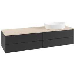 Villeroy & Boch Villeroy und Boch Antao Waschtisch-Unterschrank K27113PD 160x36x50cm, Waschbeckenplattenfarbe botticino, black matt lacquer