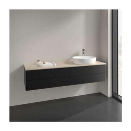 Villeroy & Boch Villeroy und Boch Antao Waschtisch-Unterschrank K27013PD 160x36x50cm, Waschbeckenplattenfarbe botticino, black matt lacquer
