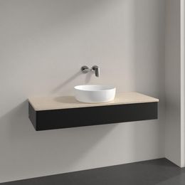 Villeroy & Boch Villeroy und Boch Antao Waschtisch-Unterschrank K10013PD 120x19x50cm, Waschbeckenplattenfarbe botticino, black matt lacquer