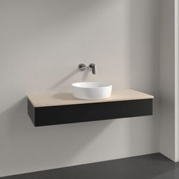 Villeroy & Boch Villeroy und Boch Antao Waschtisch-Unterschrank K10113PD 120x19x50cm, Waschbeckenplattenfarbe botticino, black matt lacquer