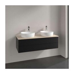 Villeroy & Boch Villeroy und Boch Antao Waschtisch-Unterschrank K24153PD 120x36x50cm, Hahnloch, Waschbeckenplattenfarbe botticino, black matt lacquer