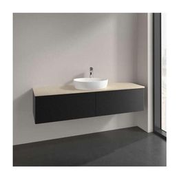Villeroy & Boch Villeroy und Boch Antao Waschtisch-Unterschrank K36113PD 160x36x50cm, Waschbeckenplattenfarbe botticino, black matt lacquer