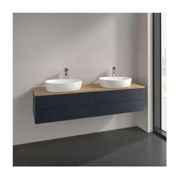 Villeroy & Boch Villeroy und Boch Antao Waschtisch-Unterschrank K28051HG 160x36x50cm, Hahnloch, Waschbeckenplattenfarbe honey oak, midnight blue matt lacquer