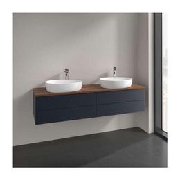 Villeroy & Boch Villeroy und Boch Antao Waschtisch-Unterschrank K28112HG 160x36x50cm, Waschbeckenplattenfarbe warm walnut, midnight blue matt lacquer