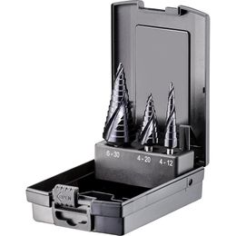 Stufenbohrer-Satz, HSS-G TiALN mit Stufenspitze - spiral - PREMIUM, 3 Teile kaiserkraft