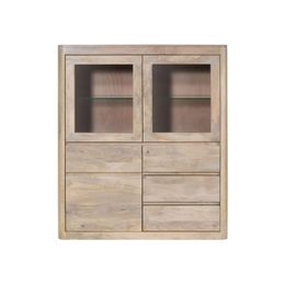 Highboard Mango 128x40x145 wei&szlig; lackiert TORONTO #303