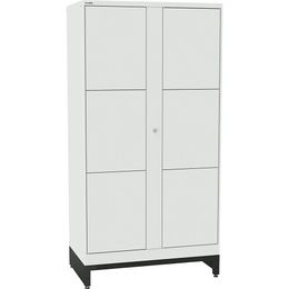 LISTA E-Multicabinet F&auml;cherschrank, Erweiterungsmodul, HxBxT 1970 x 1000 x 580 mm, 2 x 3 F&auml;cher, lichtgrau