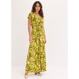 bonprix Jerseykleid, gr&uuml;n, Gr.36/38 (S), modisches Jerseykleid aus softem Viskose-Mix mit dekorativem Knoten-Detail vorne in der Taille, aus Viskose
