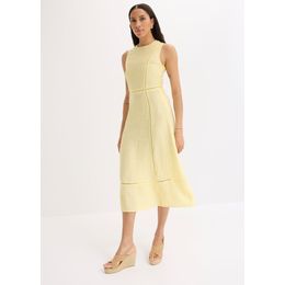 bonprix Midikleid aus softem Viskose-Mix, gelb, Gr.38, Midikleid mit Lochstickerei aus softem Viskose-Mix
