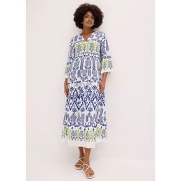 bonprix Maxikleid, wei&szlig;, Gr.54, Modernes Tunika-Kleid in Maxil&auml;nge aus flie&szlig;ender Viskose, aus Viskose