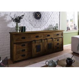Sideboard Mango 220x45x90 braun lackiert RAILWAY #492