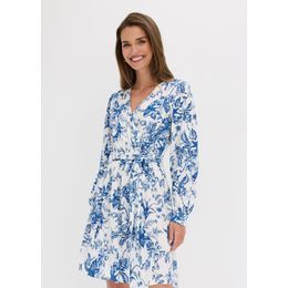 bonprix Kleid aus flie&szlig;ender Viskose, wei&szlig;, Gr.50, feminines Kleid aus flie&szlig;ender Viskose mit Bindeband in der Taille, aus Viskose