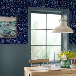 Vliestapete Joules "Holcombe Floral", blau, B:0,52m L:10m, Vlies, Tapeten, Design Tapeten