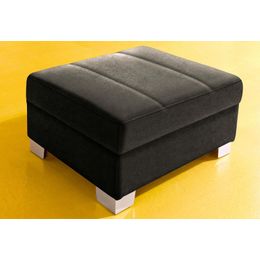 Hocker DOMO collection "TURAH 85x61x40 cm, mit moderner Steppung", grau (anthrazit), B:85cm H:40cm T:61cm, Microfaser PRIMABELLE (100% Polyester);Struktur ( 85% Polyester, 15% Acryl);NaturLEDER (Echtes Rindsleder in Sitz und R&uuml;cken. Korpus in passendem Kunstleder SOFTLUX bezogen.);Kunstleder SOFTLUX/Struktur ( 100% Polyester), Hocker, Polsterhocker, passend zur Serie